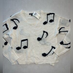 Hot Topic | Sweaters | Nwt Hot Topic Music Note Sweater Small S Cropped ...